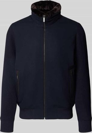 Bugatti Strickjacke mit Stehkragen und Rei&szlig;verschluss