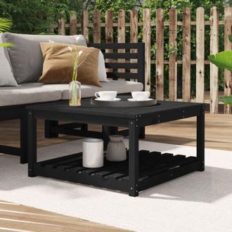 vidaXL Vidaxl - Table de jardin noir 82,5x82,5x45 cm bois massif de pin