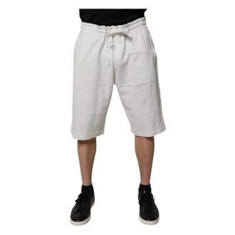 Dolce & Gabbana Homme, Shorts, Blanc, Taille: 4XL Bermuda de surv&ecirc;tement en coton