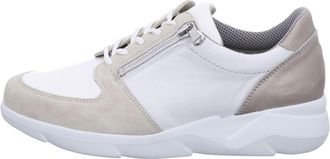 Waldl&auml;ufer Sneaker low Komfort Schn&uuml;rschuh Damen 668K02-400 111 Echtleder in wei&szlig;