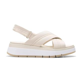 Clarks Beige Flache Sandalen f&uuml;r Frauen - - Shoes - Damen - Beige - 37 1/2 EU