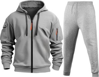 Generic Surv&ecirc;tement Pour Homme Sweat &Agrave; Zipp&eacute; Et Pantalon Jogging V&ecirc;tement De Sport Ensemble 2 Pi&egrave;ces Mode D&eacute;contract&eacute; Surv&ecirc;tement Homme Ensemble Tracksuit Chi