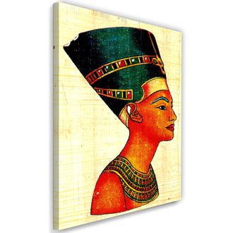 Feeby Vlies Leinwandbild XXL &Auml;gypten Pharao Antike 80x120 cm Wandbild Kunst Bilder Schlafzimmer Deko Wohnzimmer Afrika Portr&auml;t Pyramide Geschichte Rot