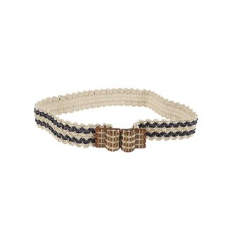 Exquisite J Gestreifter Raffiag&uuml;rtel - - Accessories - Damen - Beige - S
