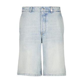 Alexander McQueen Blaue Stonewashed Denim Wide-Leg Shorts - - Shorts - Herren - Blau - M