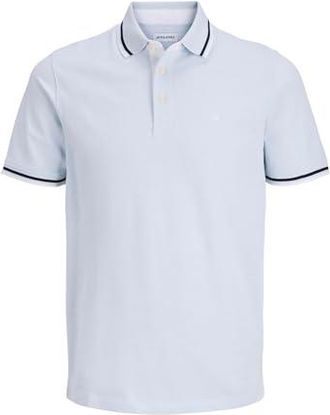 Jack & Jones Jack & Jones Polo uni grande taille pour homme, Bleu c&eacute;leste, 4XL