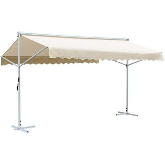 vidaXL Auvent sur pied 500 x 300 cm Cr&egrave;me
