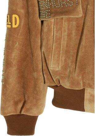 Paly Hollywood Calf-Suede Graphic Print Jacket - Brown
