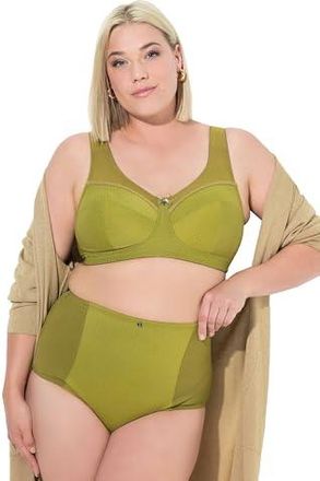Ulla Popken gs1 data protected company 4069787000005 Miederhose, High Waist, Jacquard-einsatz sous-v&ecirc;tement, Vert Jaune Clair, 62-64 Femmes