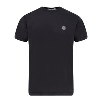 Stone Island Homme, Tops, Noir, Taille: L Logo Patch T-shirt