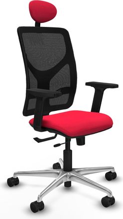 Piqueras y Crespo Call Center Stuhl mit 2D-Armlehnen, h&ouml;henverstellbarer Lendenwirbelst&uuml;tze und festem Kopfteil, ausgestattet mit Syncro/Traslack und Schneideschaum, Sc