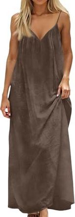 Generic Robe caraco dos nu pour femme, robe d&eacute;t&eacute; d&eacute;contract&eacute;e 2026, robe d&eacute;t&eacute; d&eacute;contract&eacute;e &agrave; dos ouvert, robe d&eacute;t&eacute; pour la plage, les vacances avec noeud dans