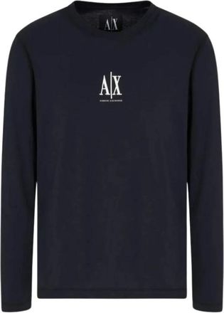 A|X Armani Exchange Logo-print Langarm-T-Shirt - - Tops - Herren - Blau - M