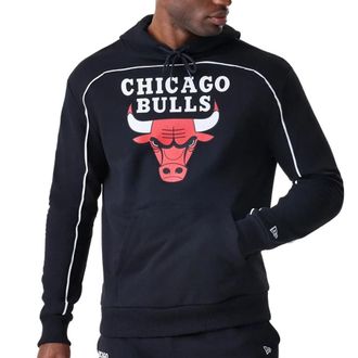 New Era NBA Piping Oversized Hoodie Chicago Bulls Black (DE/NL/SE/PL, Alphanumerisch, L, Regular, Regular, Schwarz)
