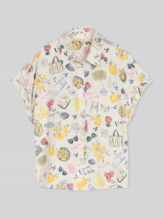 Tom Tailor Loose Fit Bluse aus Leinen-Viskose-Mix