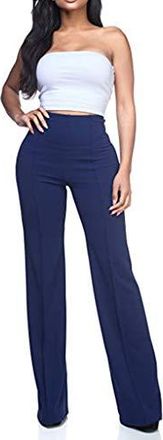 Generic Pantalon à jambe droite pour femme - Taille haute - Pantalon large - Contrôle du ventre - Push Up - Rehausseur de fesses - Pantalon ample avec plusieu