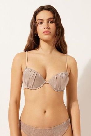 Calzedonia Push-up-bikinioberteil Mit Wattierung Golden Glitter Metallic