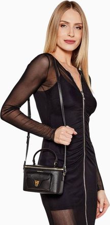 Coccinelle Womens Crossbody Bag Black Grained Leather - Crossbody-Bags