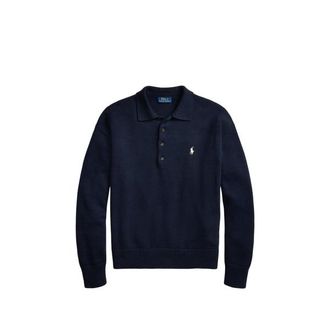Polo Ralph Lauren Pull droit col polo &agrave; drapeau am&eacute;ricain en coton