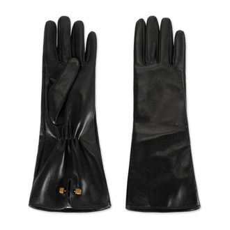 Elisabetta Franchi Lange Nappalederhandschuhe - - Accessories - Damen - Schwarzk - 7 IN