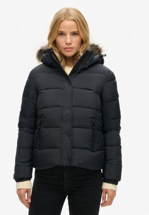 Superdry Steppjacke FAUX FUR SHORT HOOD PUFFER