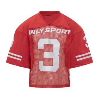 Willy Chavarria Homme, Tops, Rouge, Taille: L Mesh Jersey With Number 3