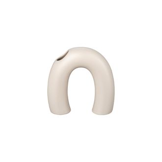 Blomus Vase KAGETSU | Farbe Moonbeam | Blumenvase aus Keramik in Beige | Gr&ouml;&szlig;e S | 3,5T x 12,5B x 12,5H cm | runde Dekovase f&uuml;r Blumen