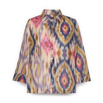 Elena Miro Bedruckte Baumwoll-Musselin-Bluse - - Blouses & Shirts - Damen - Lila - 6XL