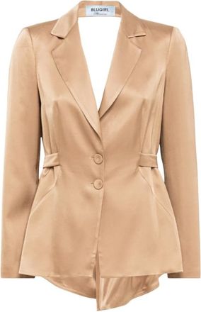 Blugirl Femme, Vestes, Beige, Taille: 38 FR Giacca in raso cut-out
