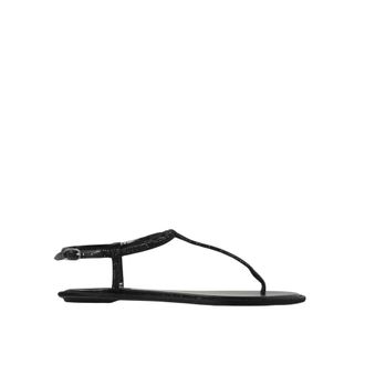 Rene Caovilla Schwarze Flache Sandalen mit Verzierung - - Shoes - Damen - Schwarzk - 36 EU