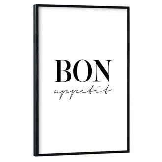 artboxONE Poster mit schwarzem Rahmen 45x30 cm Typografie Bon Appetit Typo - Bild Fashion Wall Art