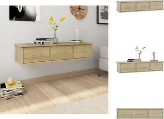 vidaXL Wand-Schubladenregal Sonoma-Eiche 88x26x18,5 cm Holzwerkstoff - Wandregal - Holzregal - Schubladenregal - Schlafzimmer M&ouml;bel - Wohnraum Einrichtung