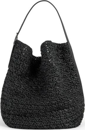 Toteme Raffia-Beuteltasche mit G&uuml;rtel - - Bags - Damen - Schwarzk - ONE SIZE