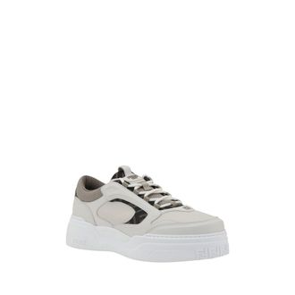 Fendi Mens White Calf Leather Bos Taurus Low Top Sneakers
