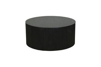 Byliving Couchtisch Owen/Tischplatte und Gestell in schwarz/Wohnzimmertisch/Kaffeetisch/Ma&szlig;e: D 80, H 36 cm