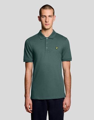 Lyle & Scott schlichtes kurz&auml;rmeliges Poloshirt in Silver Pine-Gr&uuml;n