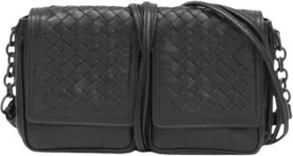 Bottega Veneta Sac bandouli&egrave;re Intrecciato Pre-owned - Femme - Pre-owned - Noir - Taille: ONE Size