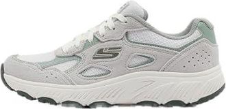 Skechers Femme Hillcrest 2.0 Basket, Off White Suede/Textile/Green Synthetic, 39 EU