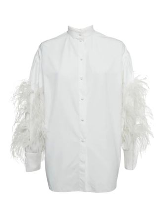 Valentino Garavani Oversized-Hemd mit Federn - Wei&szlig;