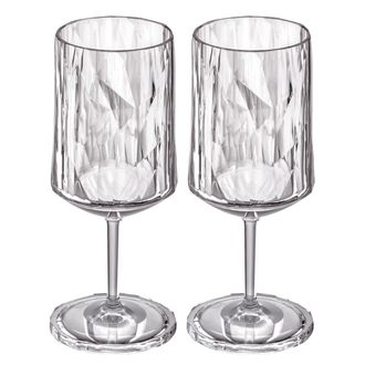 Koziol Superglas Club No. 4, 2 St&uuml;ck, 300 ml, Wein- & Aperitif-Glas mit Stiel aus kristallklarem Kunststoff, luxuri&ouml;s, unzerbrechlich, wiederverwendbar, Part