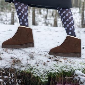 Valiclud Bottines de Neige Courtes &agrave; Lacets pour Femme Bottes Antid&eacute;rapantes Plates en Coton Chaud Bottes DExt&eacute;rieur Hiver Caf&eacute; Taille 40 Chaussures Hiver Femm