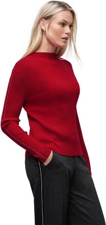 Street One Damen 3016780 Pullover in Rippstruktur, Racing red, 44