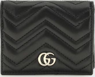 Gucci GG Marmont Bifold-Geldb&ouml;rse aus Chevron-Matelass&eacute;-Nappaleder