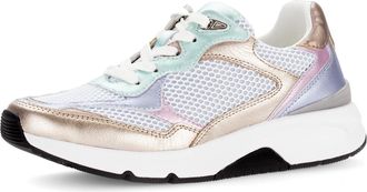 Gabor Damen Low-Top Sneaker, Frauen Halbschuhe,schnürschuhe,schnürer,straßenschuhe,Strassenschuhe,Sportschuhe,w/silb/Puder/Multi,37.5 EU / 4.5 UK