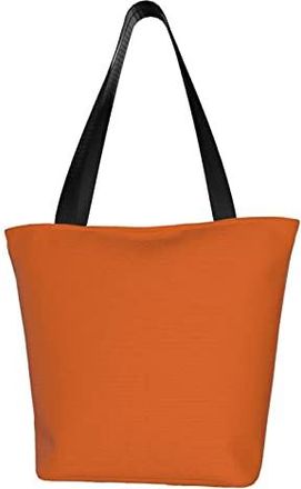 AOOEDM Orange br&ucirc;l&eacute; couleur unie r&eacute;utilisable sac d&eacute;picerie sac &agrave; provisions d&eacute;contract&eacute; sac &agrave; bandouli&egrave;re sac &agrave; main pour hommes femmes ECO march&eacute; sac plage