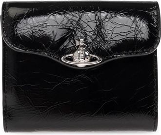 Vivienne Westwood Femme, Accessoires, Noir, Taille: ONE Size Portefeuille en cuir avec logo