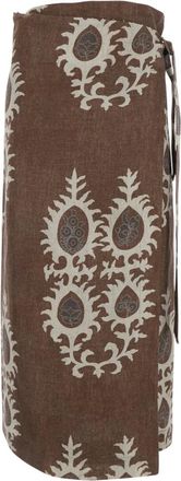 Bazar Deluxe Femme, Jupes, Brun, Taille: 40 FR Adjustable Waist Knot Long Linen Skirt