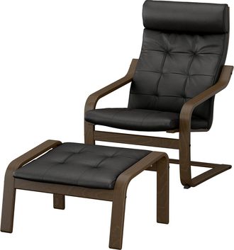 IKEA PO&Auml;NG Sessel und Hocker