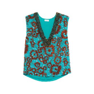 Dries Van Noten V-neck Sequin-embellishment Top