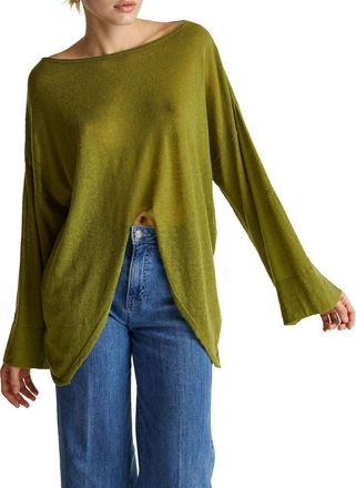 Benetton Damen Maglia Sc Barca M/L 109pd10e1 Pullover, gr&uuml;n, L